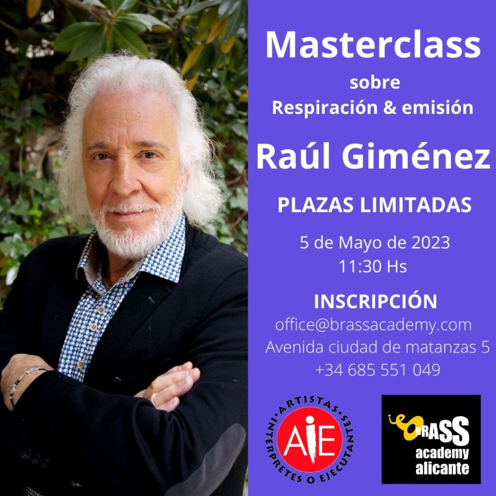 Masterclass Raúl Giménez “Breathing and Emission” – Brass Academy Alicante